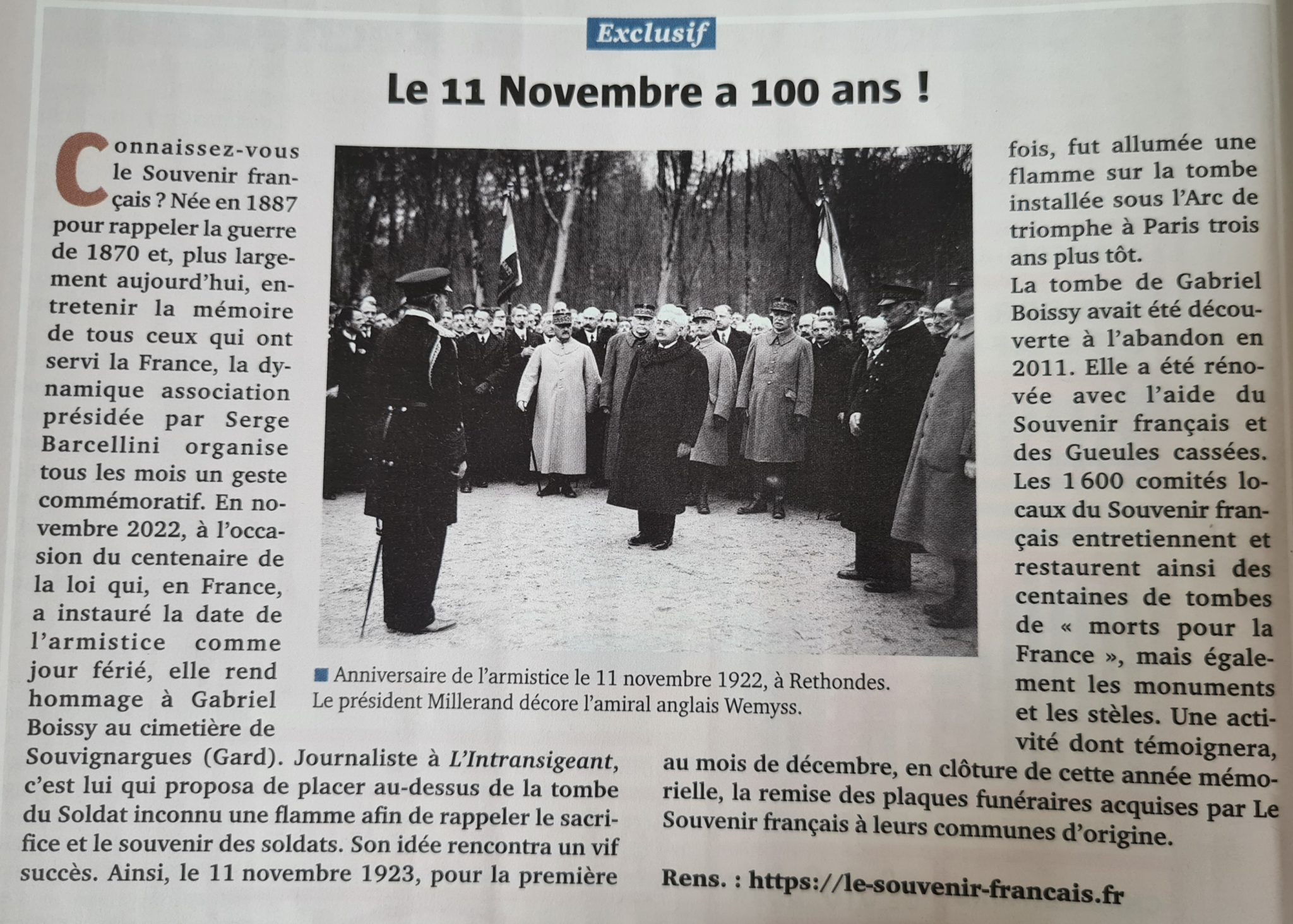 Sous les projecteurs — Le Souvenir Français